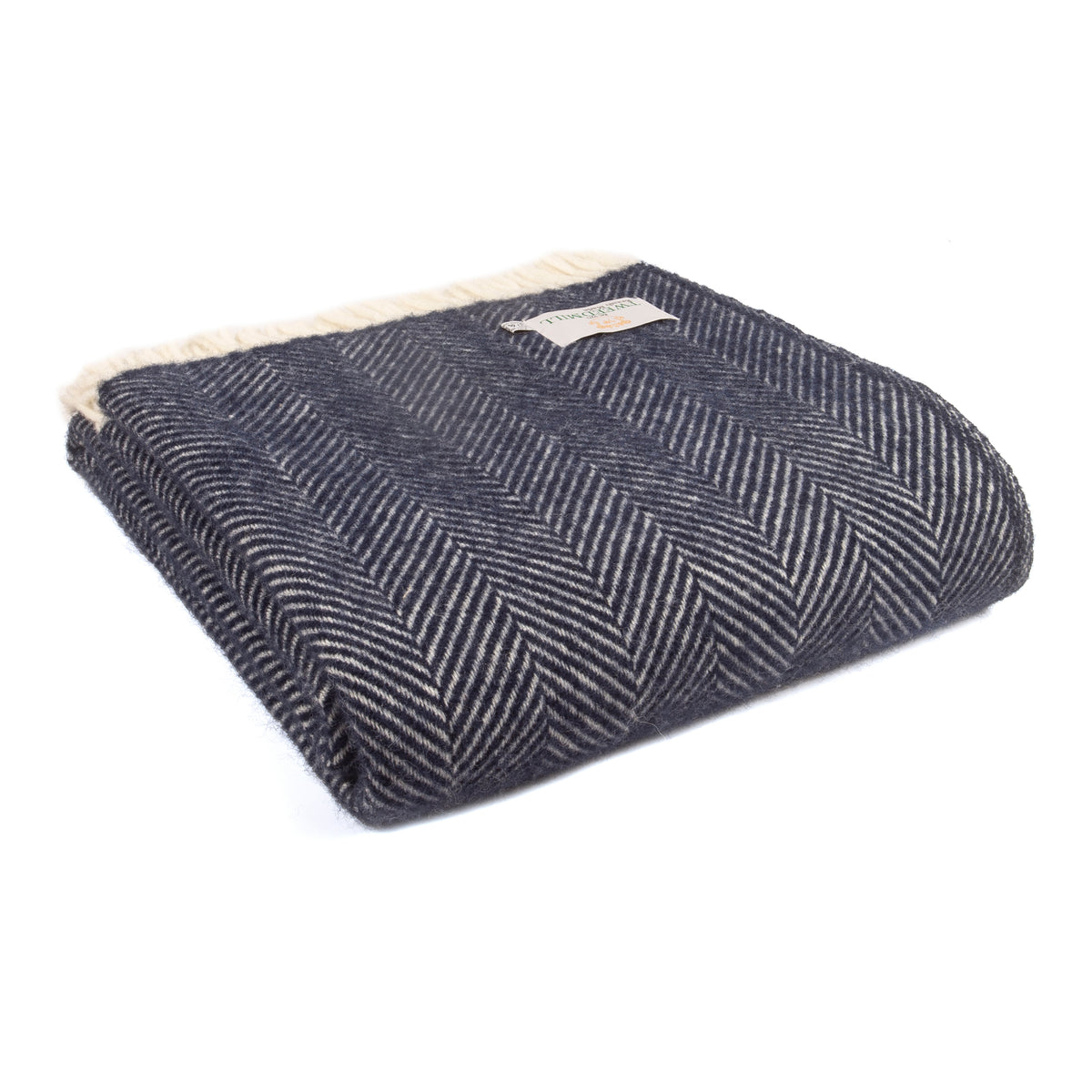 Tweedmill Fishbone Pure New Wool Throw, Navy – CHALK INTERIORS | LONDON