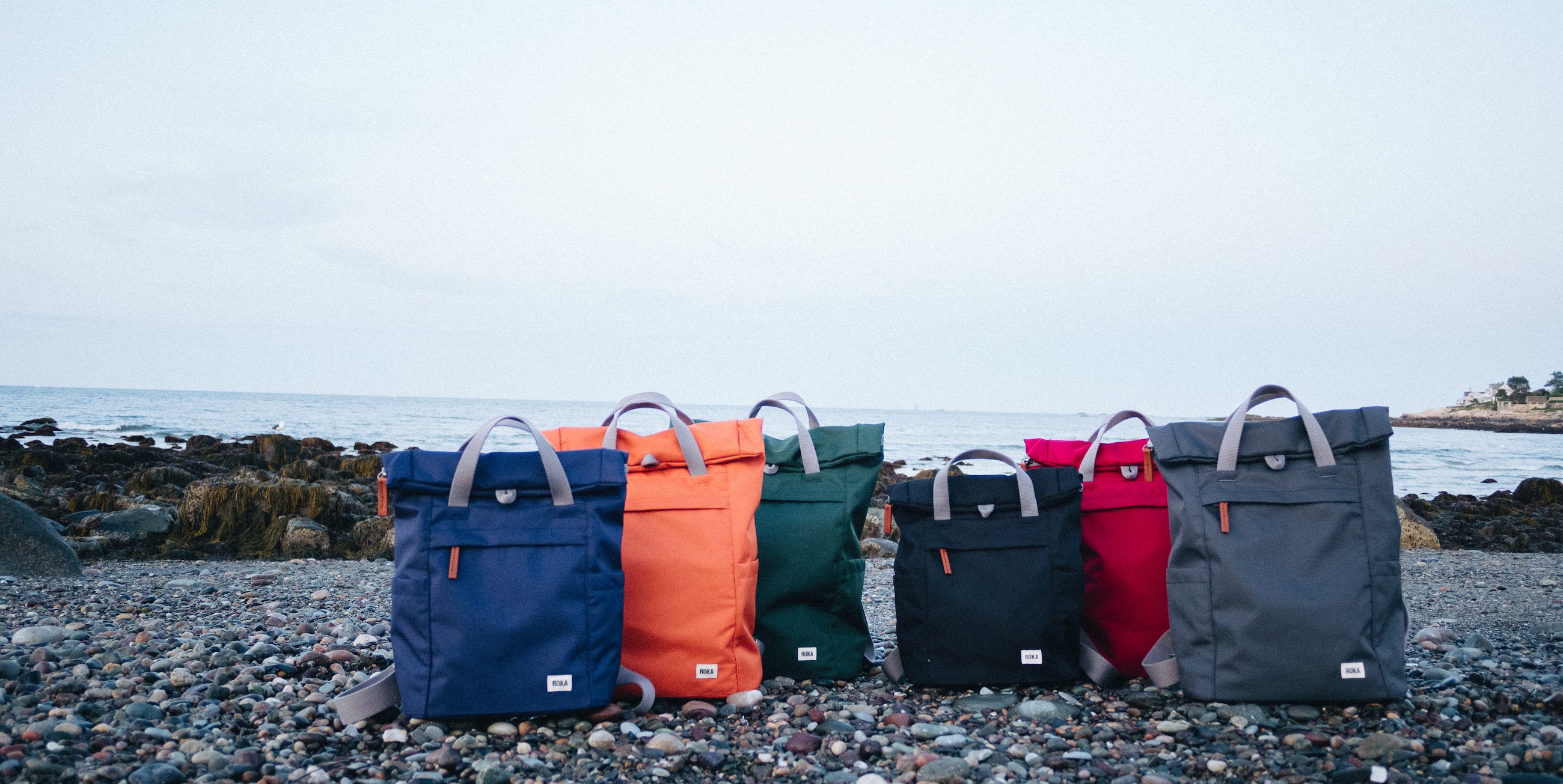 Roka London Finchley Sustainable Canvas Rucksack, Airforce – CHALK ...